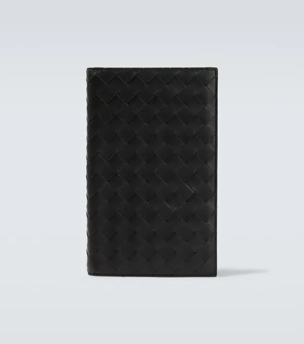 Bottega Veneta Intreccio Leather Wallet - Black