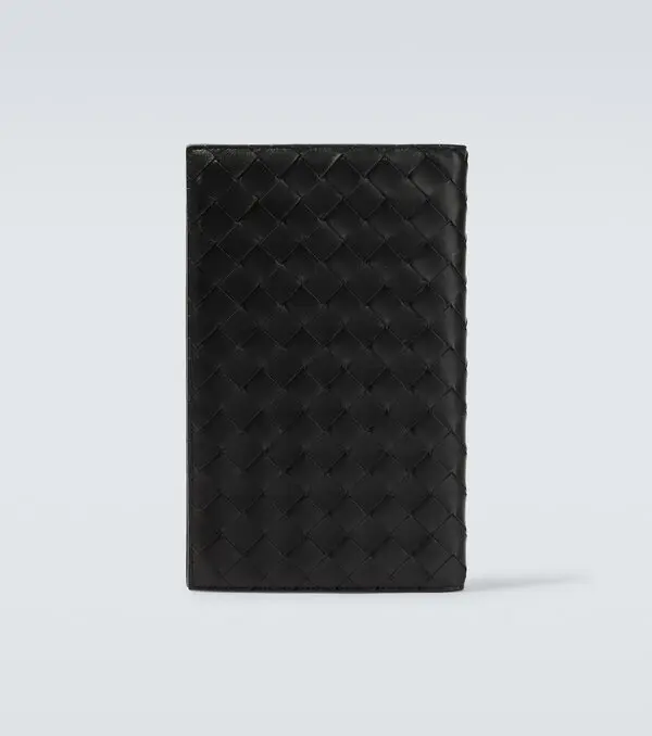 Bottega Veneta Intreccio Leather Wallet - Black