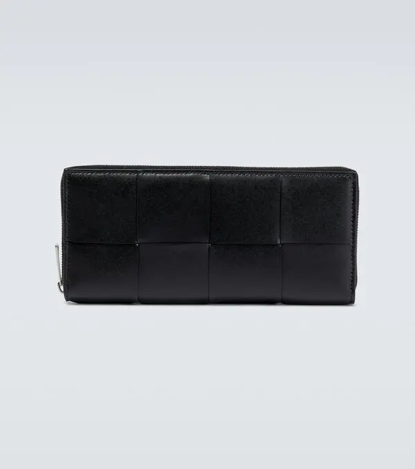 Bottega Veneta Intreccio Leather Wallet - Black