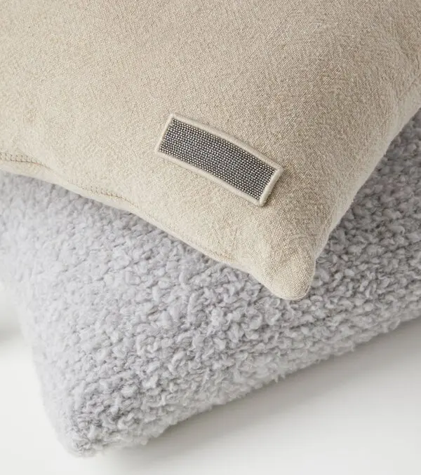 Brunello Cucinelli Monili Cashmere-blend Bouclé Cushion