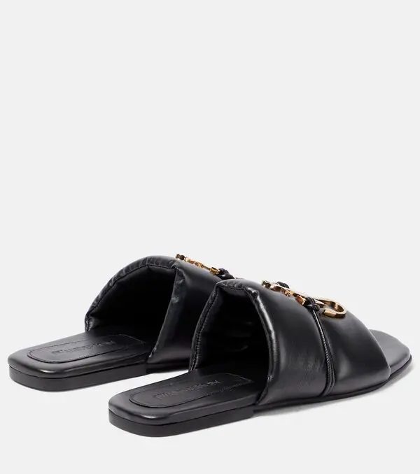 JW Anderson Anchor Leather Sandals - Black