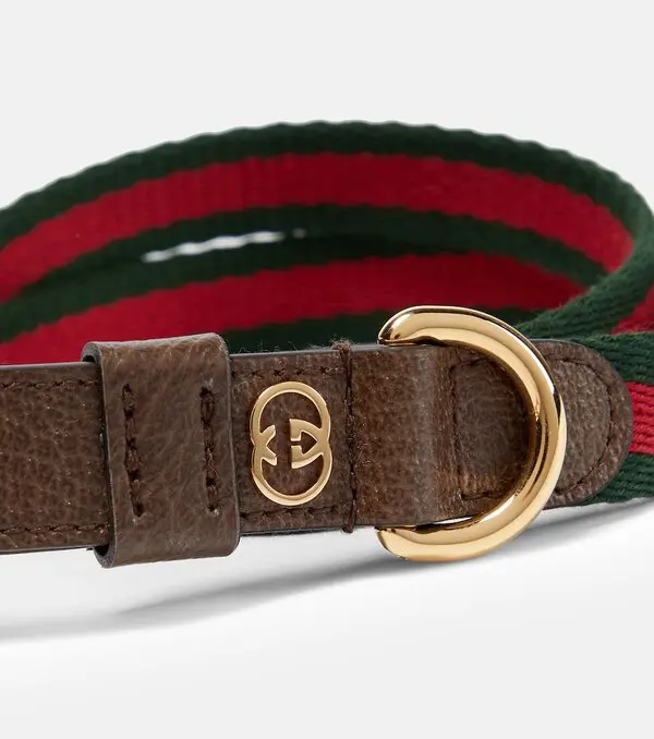 Gucci Web Stripe S/m Dog Leash