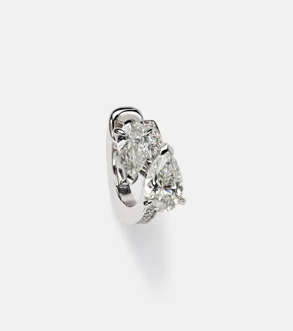 REPOSSI Serti Sur Vide 18kt White Gold Single Earring With Diamonds - Silver