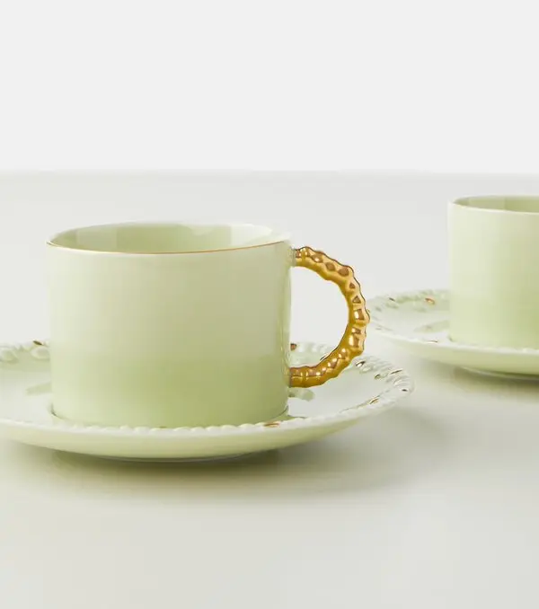 L'Objet Haas Mojave Set Of 2 Teacups And Saucers
