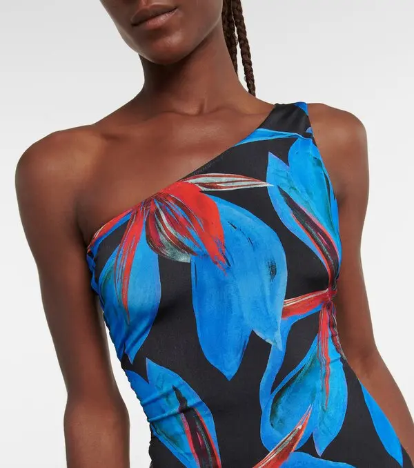 LOUISA BALLOU Plunge One-shoulder Minidress