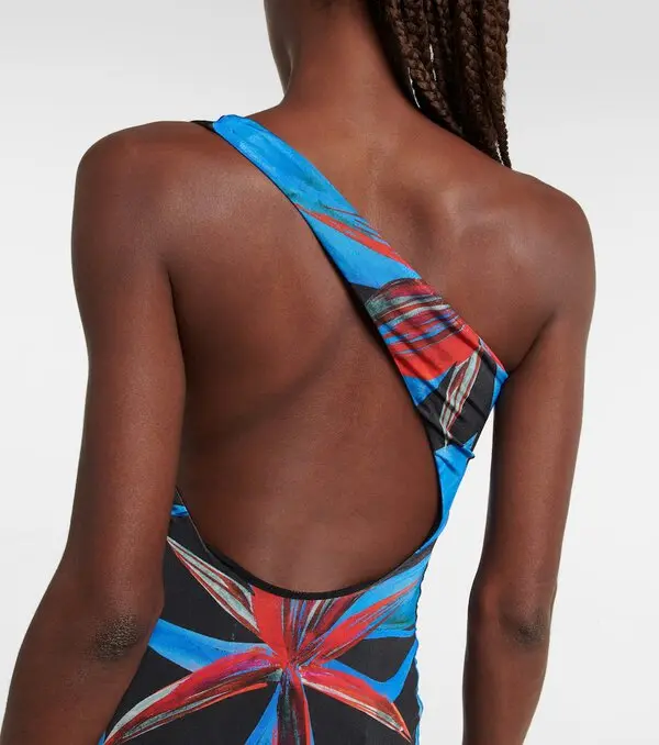 LOUISA BALLOU Plunge One-shoulder Minidress