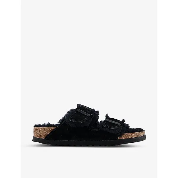 BIRKENSTOCK Arizona Shearling And Suede Sandals