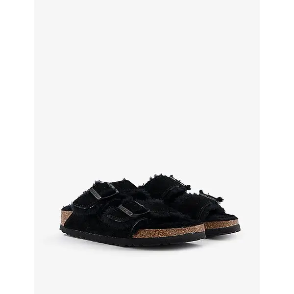 BIRKENSTOCK Arizona Shearling And Suede Sandals