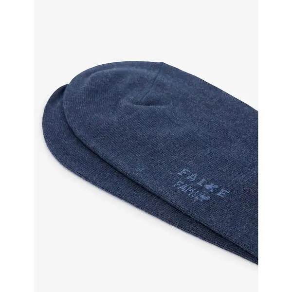 Falke Family Brand-print Stretch-cotton Blend Socks - Navy Mel.