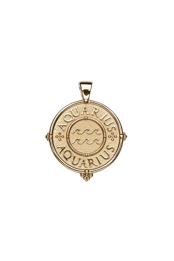 JANE WIN Aquarius Zodiac Pendant - Aqua
