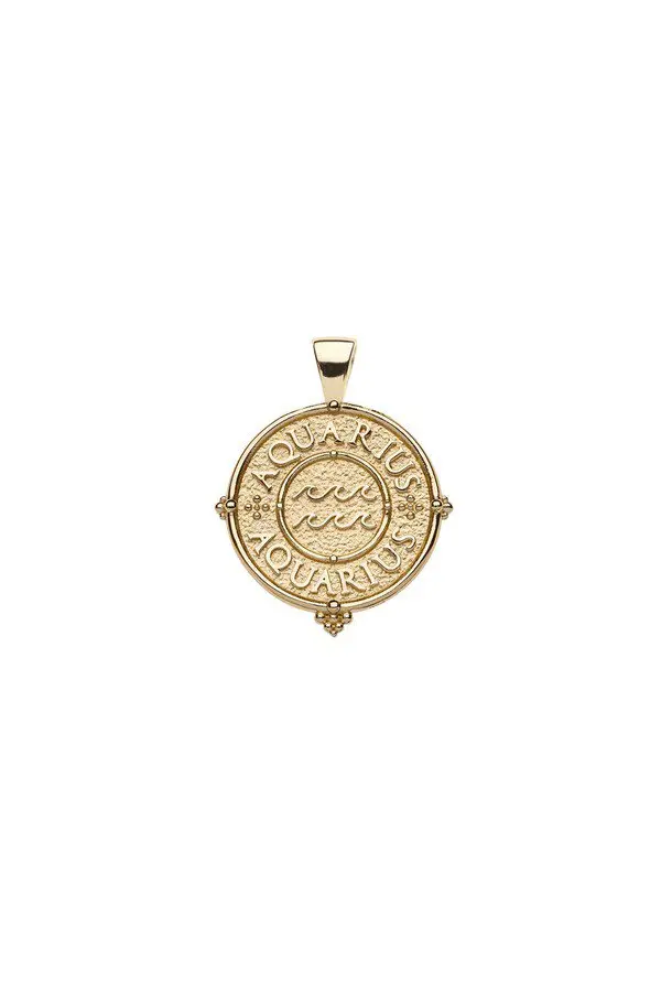 JANE WIN Aquarius Zodiac Pendant - Aqua