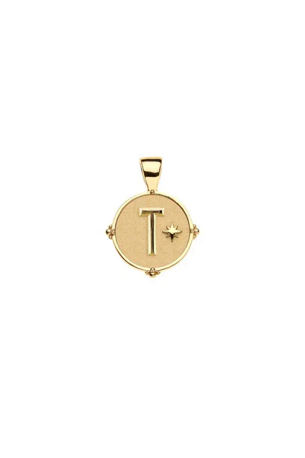 JANE WIN Jw Letter Coin Pendant - Gold