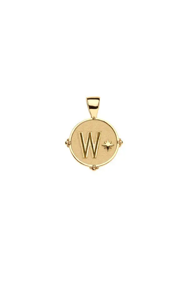 JANE WIN Jw Letter Coin Pendant - Gold