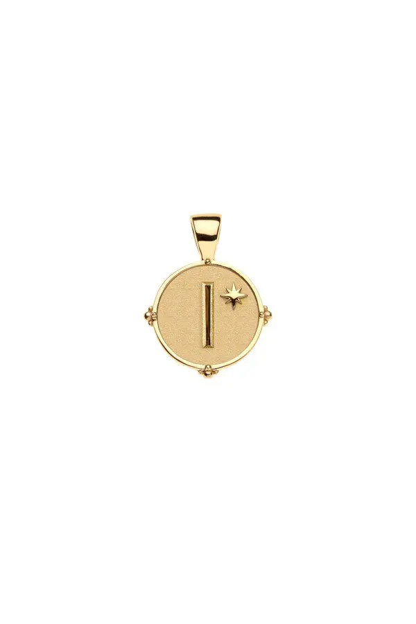 JANE WIN Jw Letter Coin Pendant - Gold