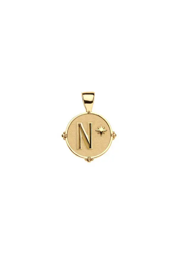 JANE WIN Jw Letter Coin Pendant - Gold