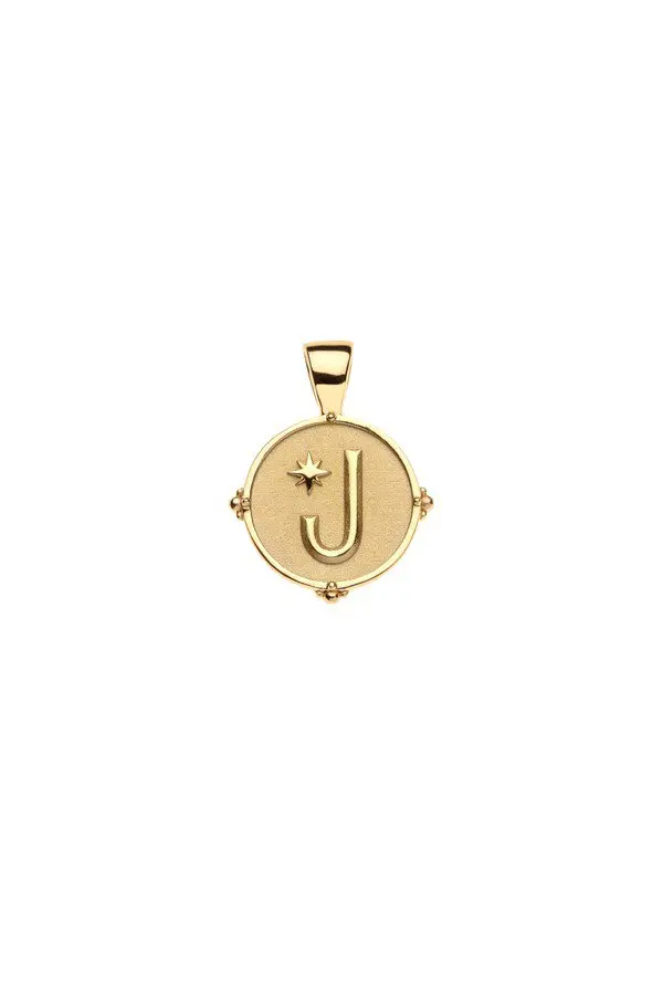 JANE WIN Jw Letter Coin Pendant - Gold