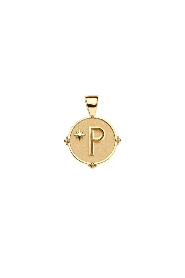 JANE WIN Jw Letter Coin Pendant - Gold