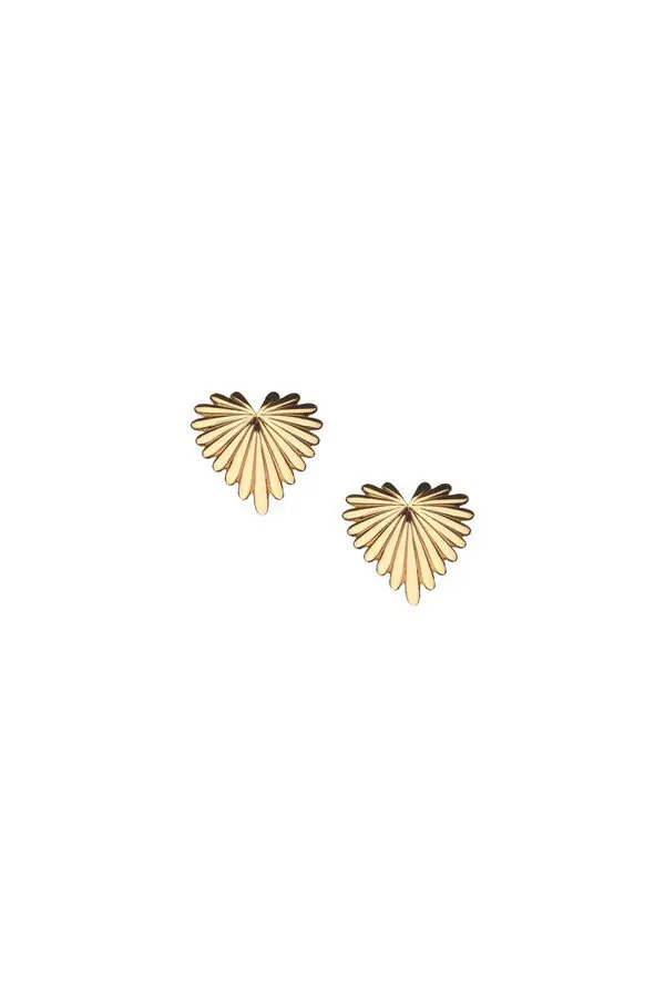 JANE WIN Baby Full Heart Love Earrings - Gold