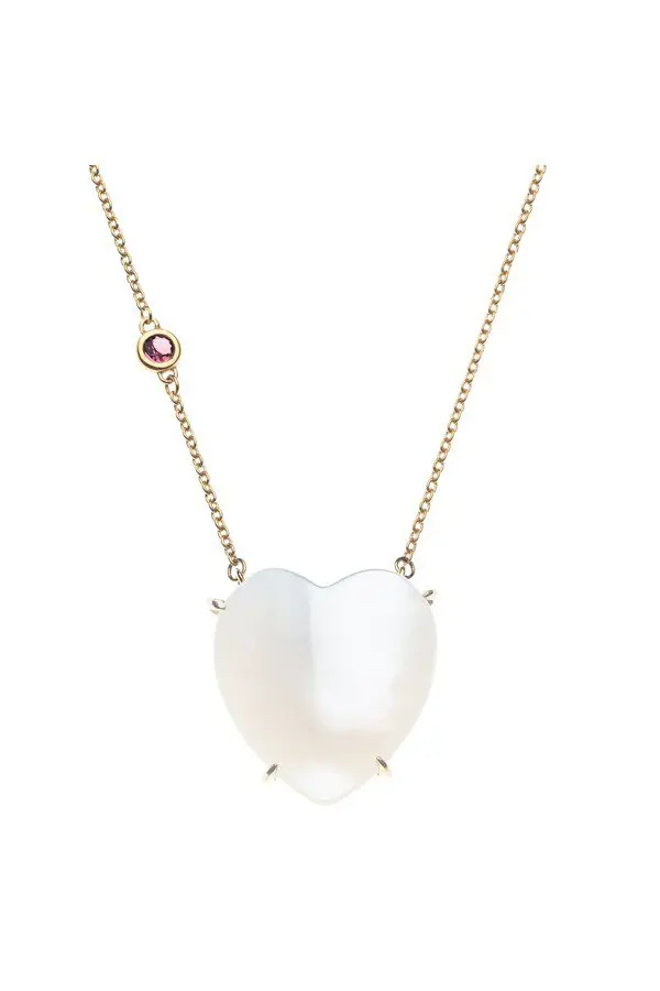 JANE WIN Love Shell Heart Pendant Necklace - Gold