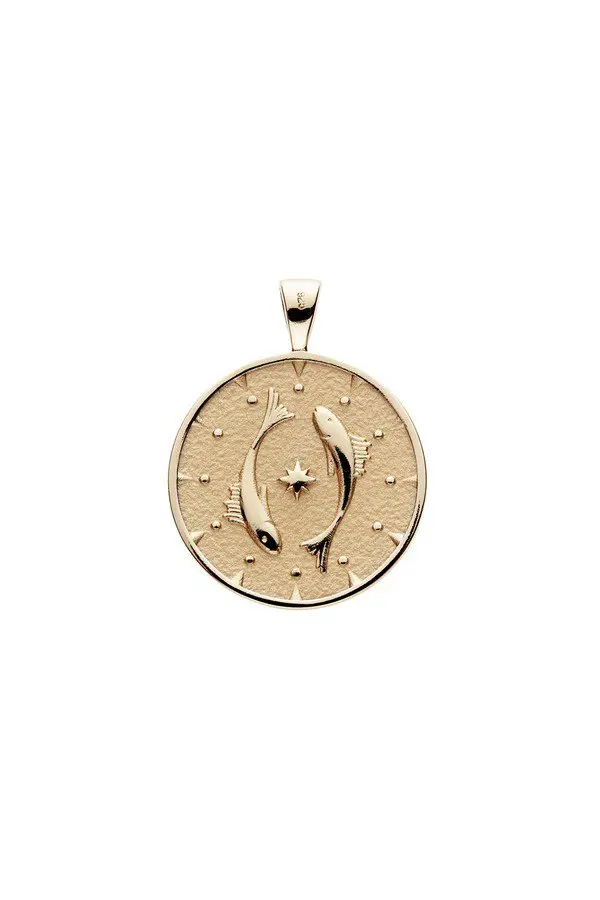 JANE WIN Pisces Zodiac Pendant - Gold