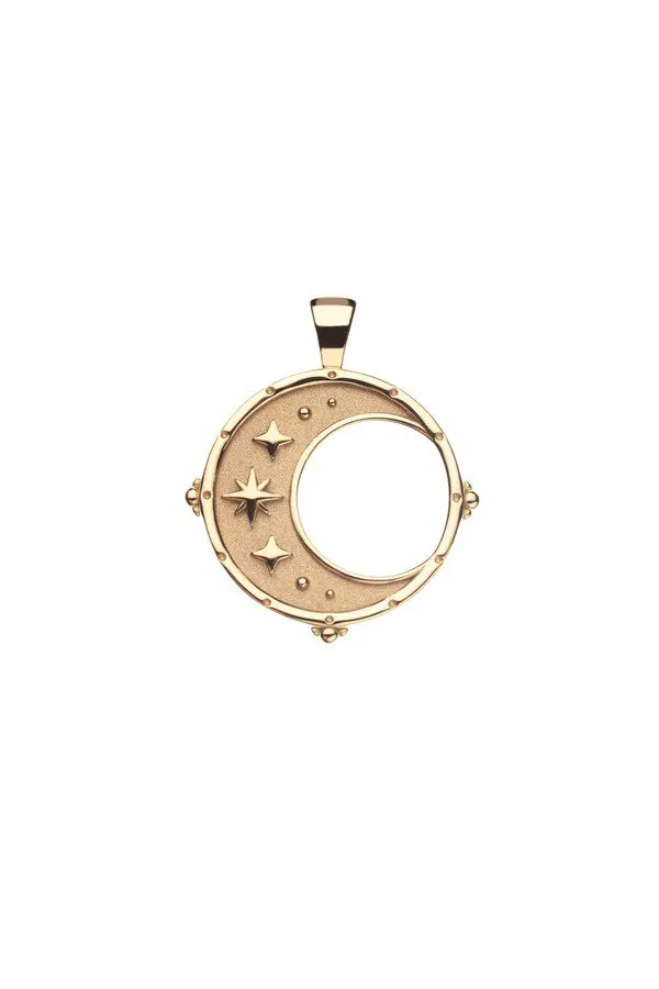 JANE WIN Forever Moon And Back Pendant Coin - Gold