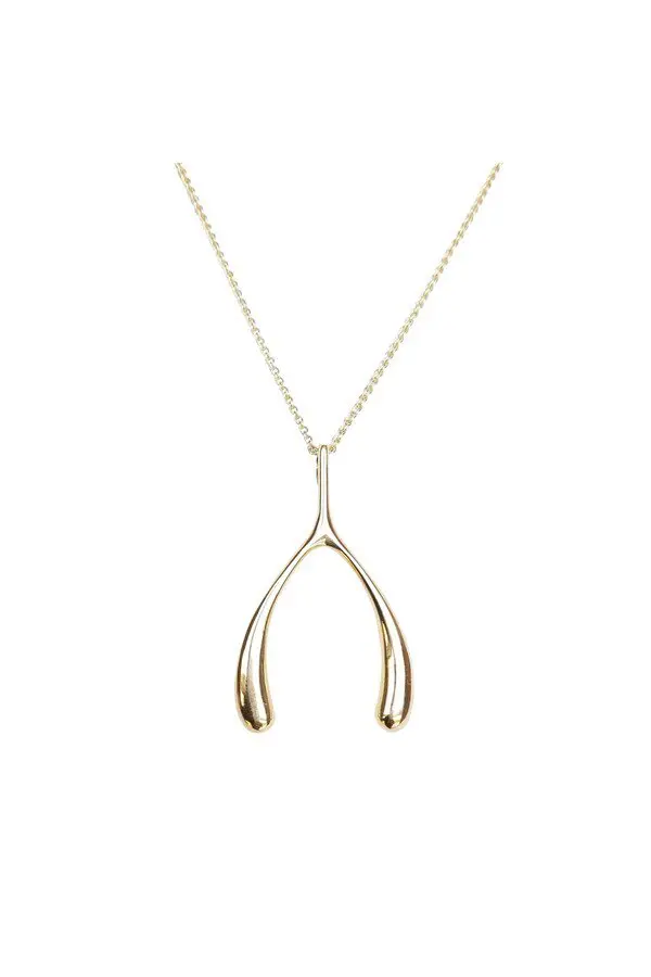 JANE WIN Lucky Wishbone Pendant - Gold