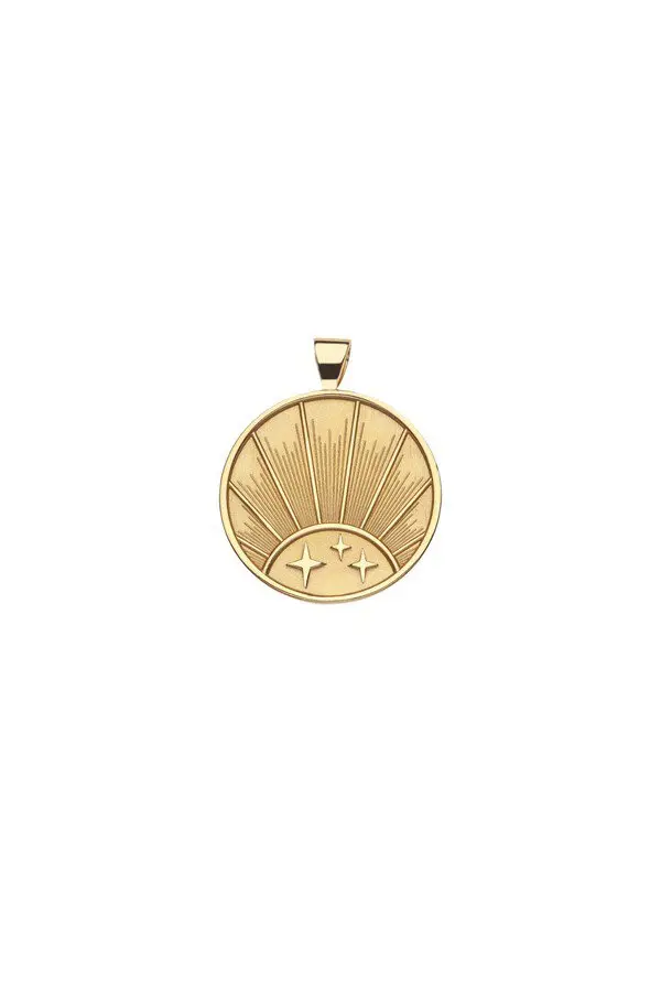 JANE WIN Jw Small Rising Sun Pendant Coin - Gold