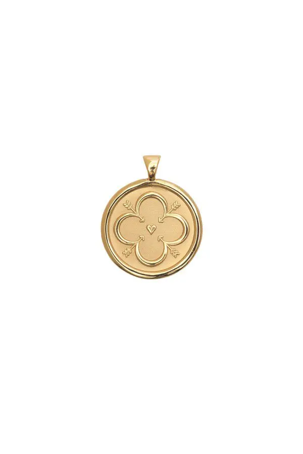 JANE WIN Love Jw Small Pendant Coin - Gold