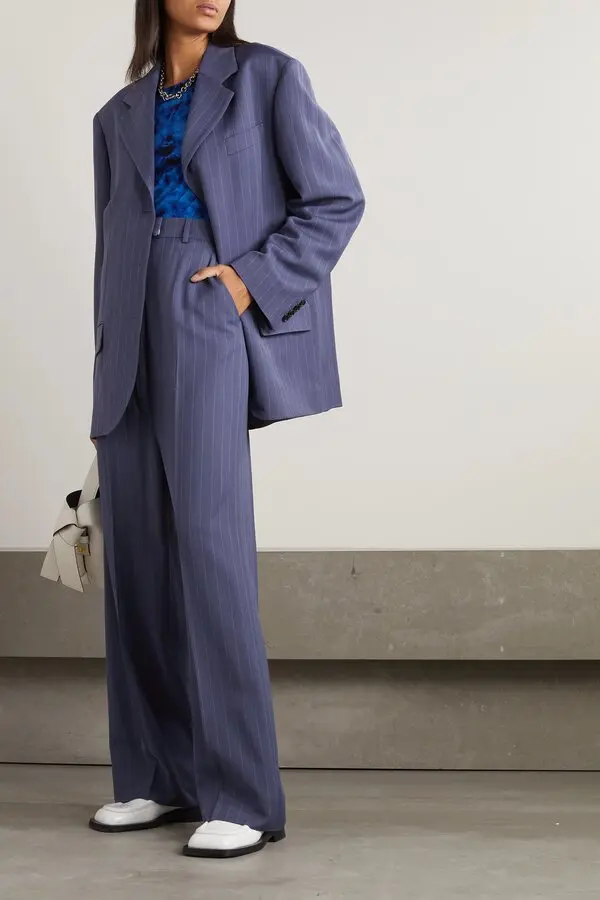 Acne Studios Pinstriped Wide-leg Pants - Blue