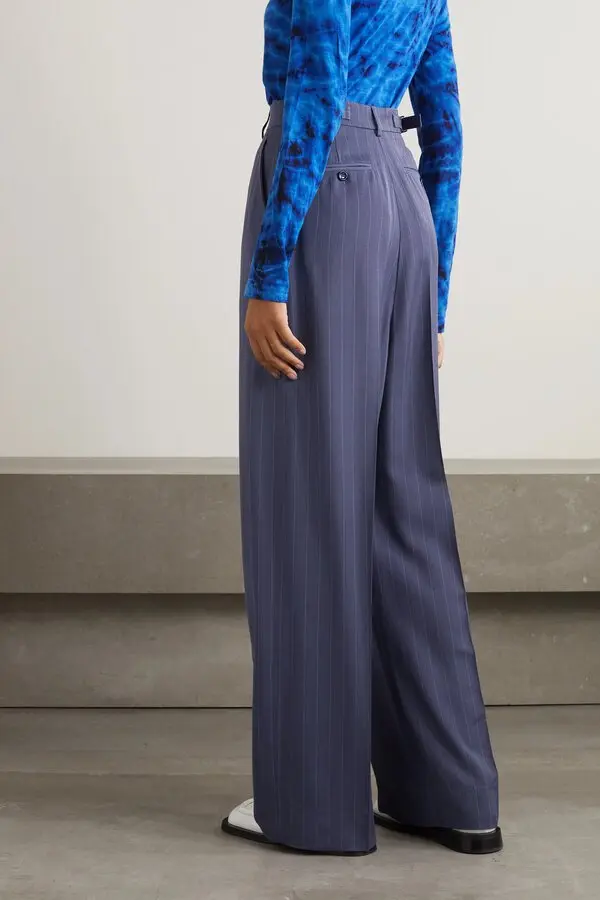 Acne Studios Pinstriped Wide-leg Pants - Blue