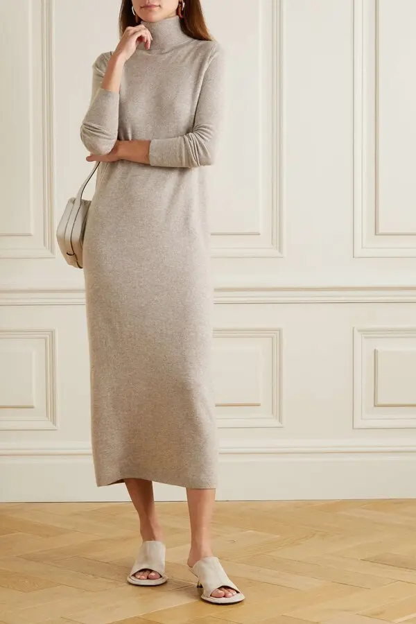 ALLUDE Wool And Cashmere-blend Turtleneck Maxi Dress