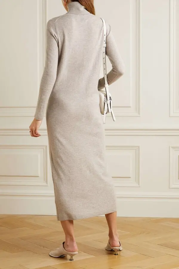 ALLUDE Wool And Cashmere-blend Turtleneck Maxi Dress