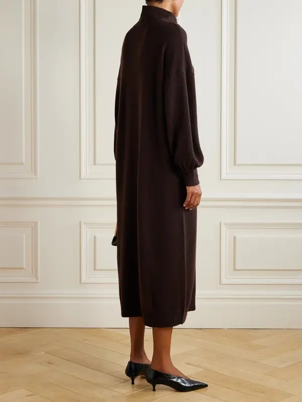 ALLUDE Wool And Cashmere-blend Turtleneck Maxi Dress