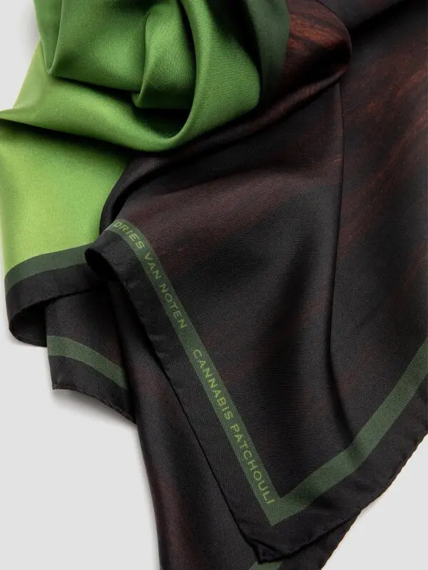 Dries Van Noten Foulard Cannabis Patchouli Silk Scarf - Cannabis Patch
