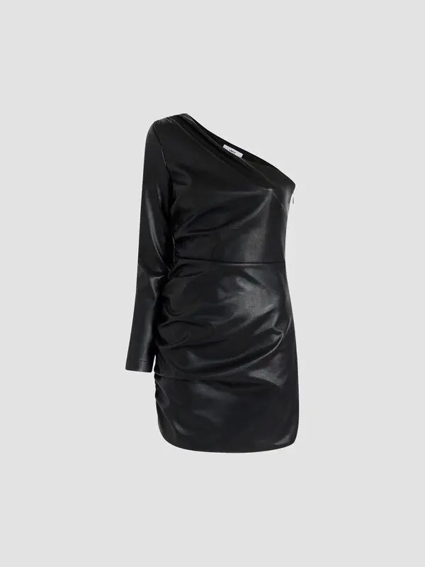 Likely Serena One-shoulder Faux Leather Minidress