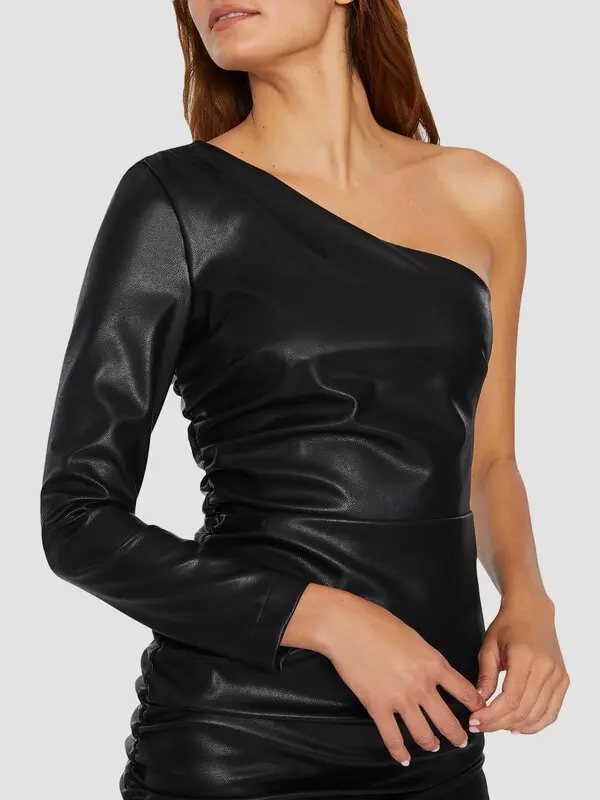 Likely Serena One-shoulder Faux Leather Minidress