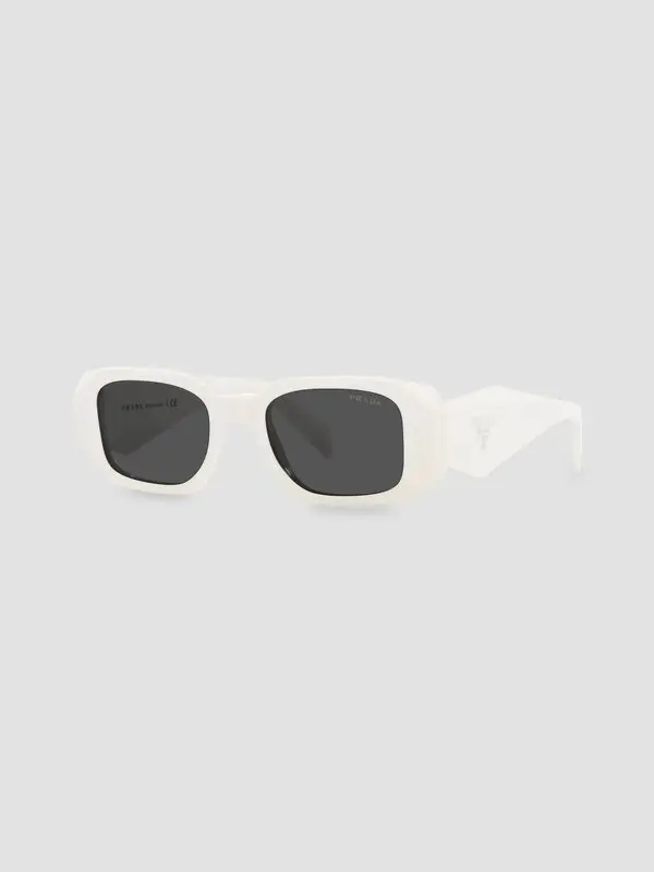 Prada Symbole 49mm Rectangle Sunglasses - Ivory