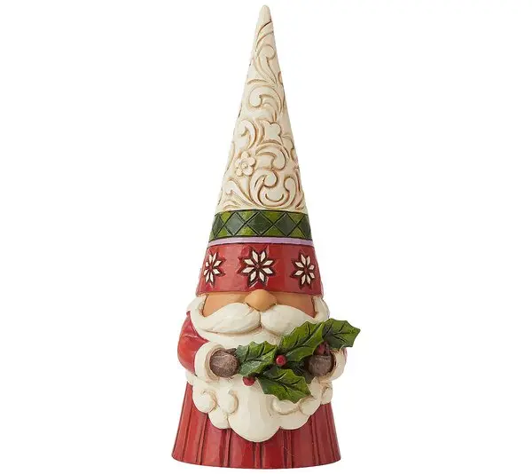 JIM SHORE Heartwood Creek Christmas Gnome Holdi Holly - One-color