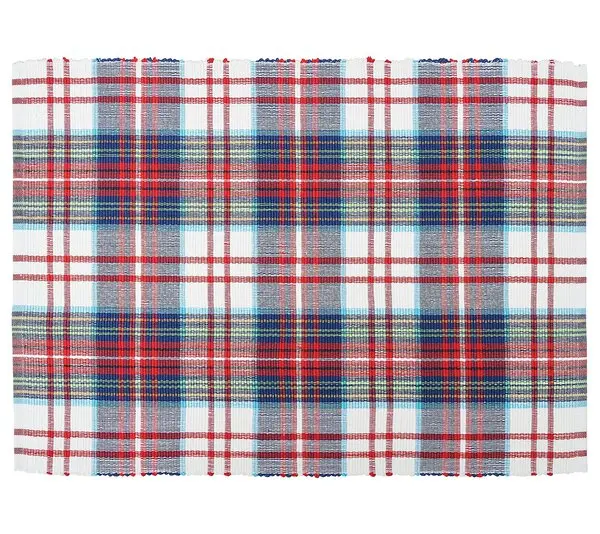 VALERIE PARR HILL 13' X 19' Morris Plaid Placemat Set Of 6 Val Erie - One-color
