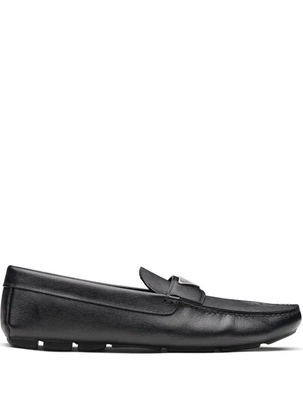 Prada Logo-plaque Leather Loafers