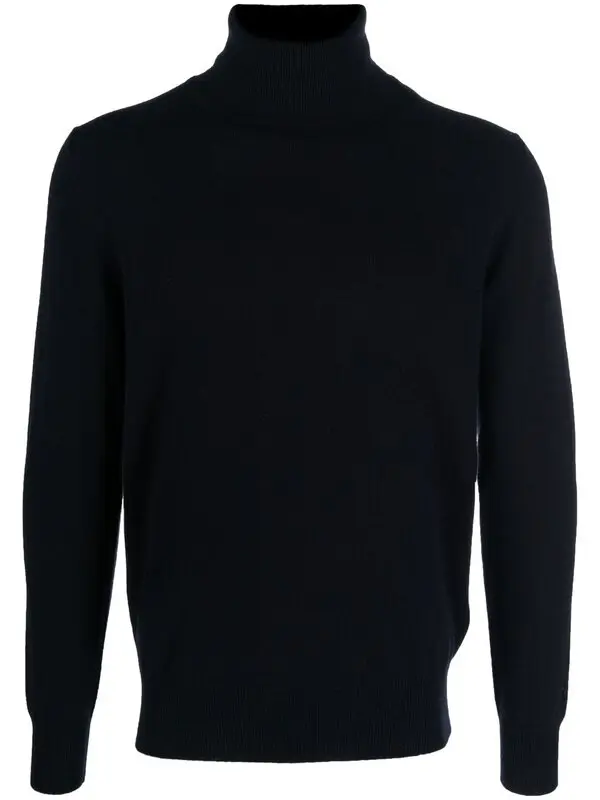 ALLUDE Roll Neck Cashmere Jumper - Blue