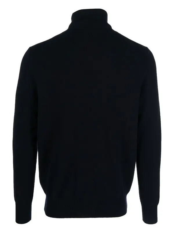 ALLUDE Roll Neck Cashmere Jumper - Blue