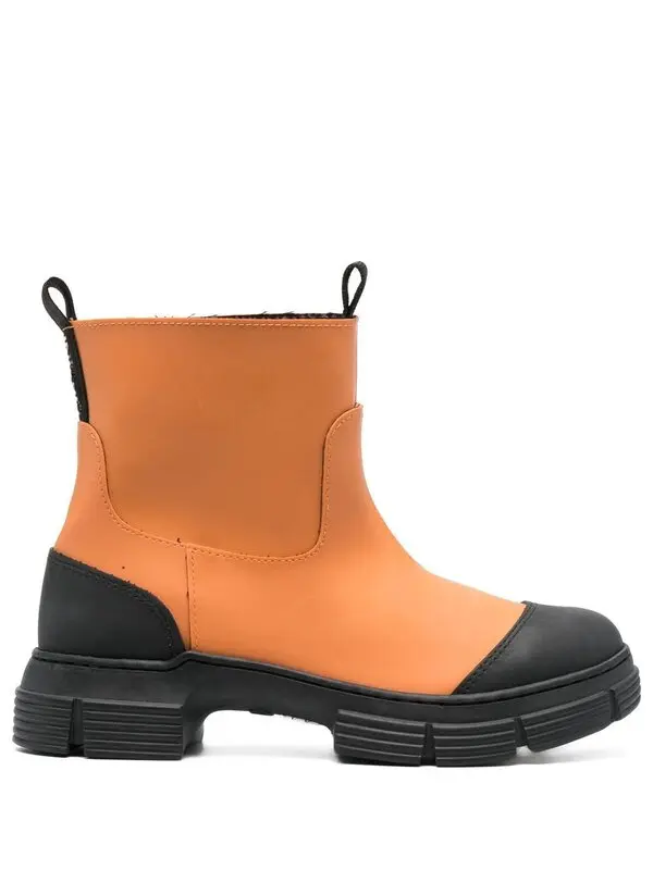 GANNI 55mm Chunky Slip-on Boots - Orange