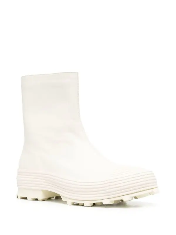 Camper Traktori Leather Ankle Boots - White