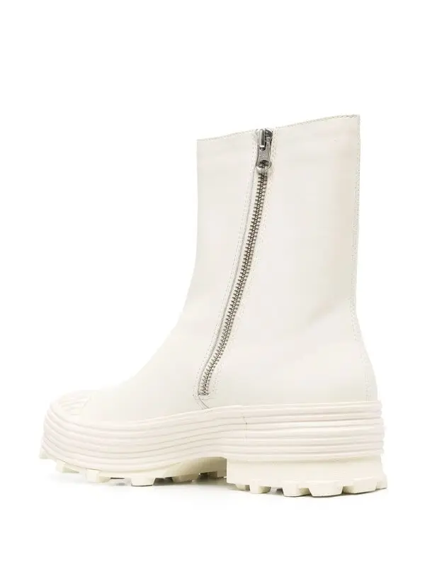 Camper Traktori Leather Ankle Boots - White