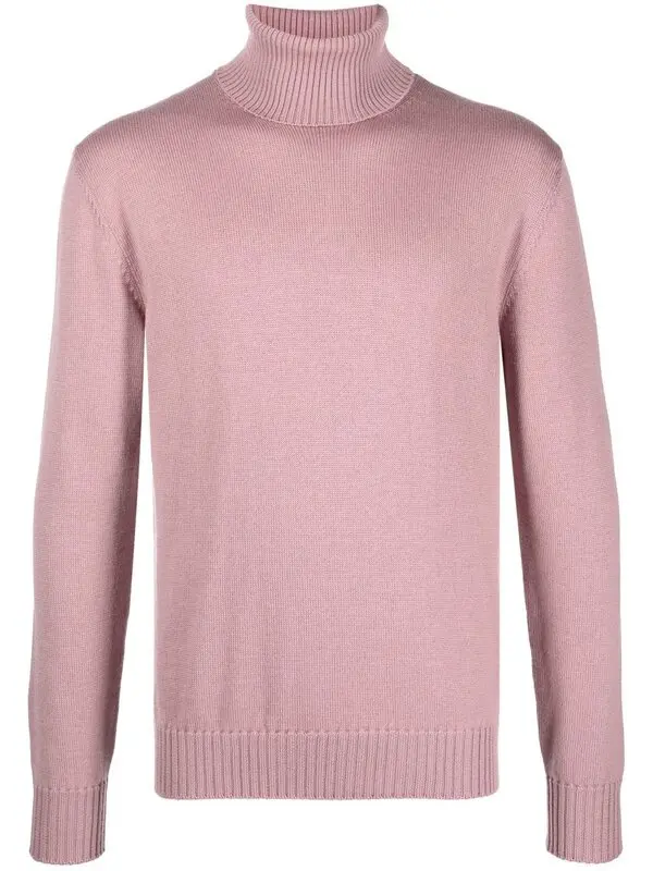 BALLANTYNE Roll-neck Wool Jumper - Pink