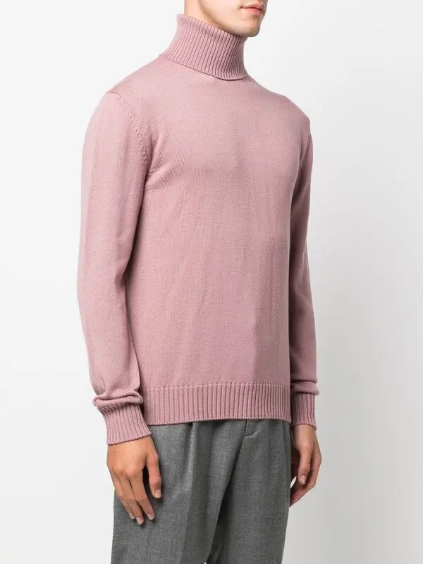 BALLANTYNE Roll-neck Wool Jumper - Pink