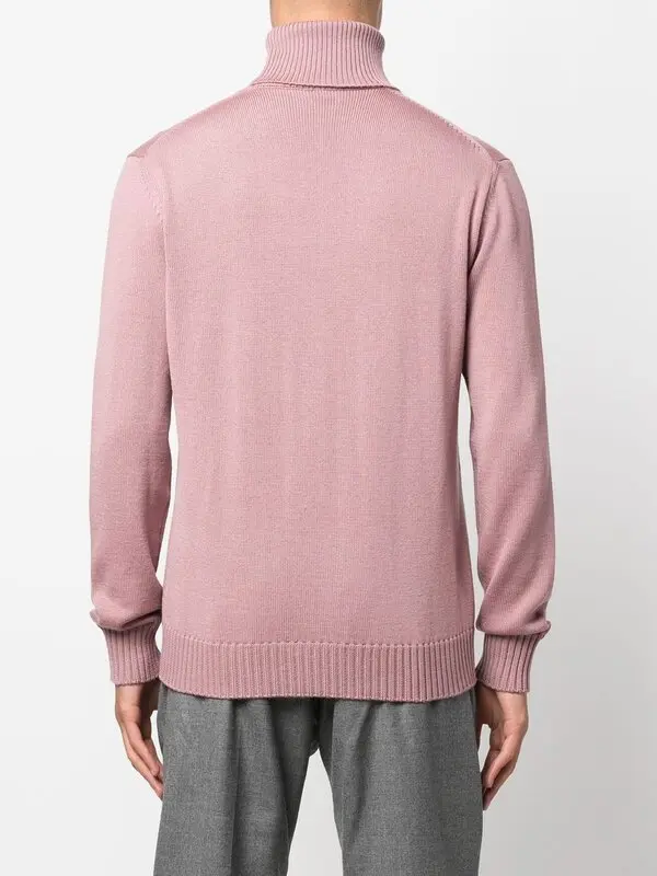 BALLANTYNE Roll-neck Wool Jumper - Pink