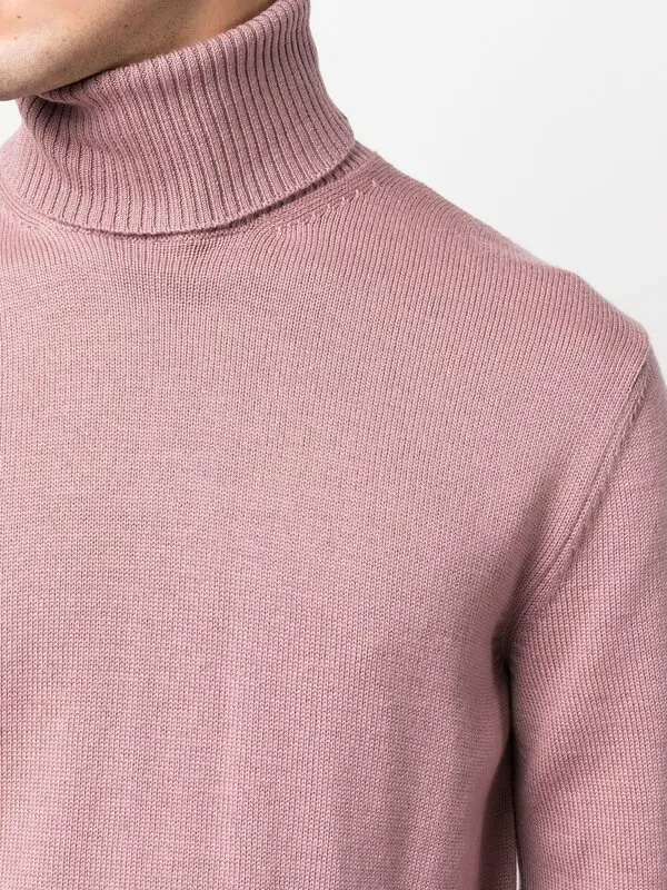 BALLANTYNE Roll-neck Wool Jumper - Pink