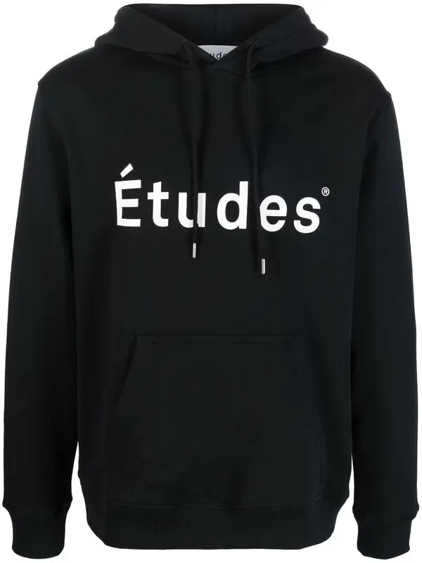 Études Studio Klein Logo-print Cotton Hoodie - Black